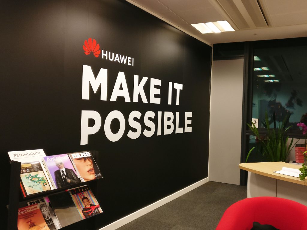 Huawei Mobile - Workspace and Office Branding Signs London